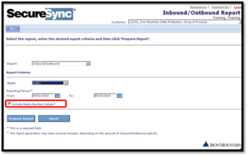 Can I run an Inbound / Outbound report in SecureSync?