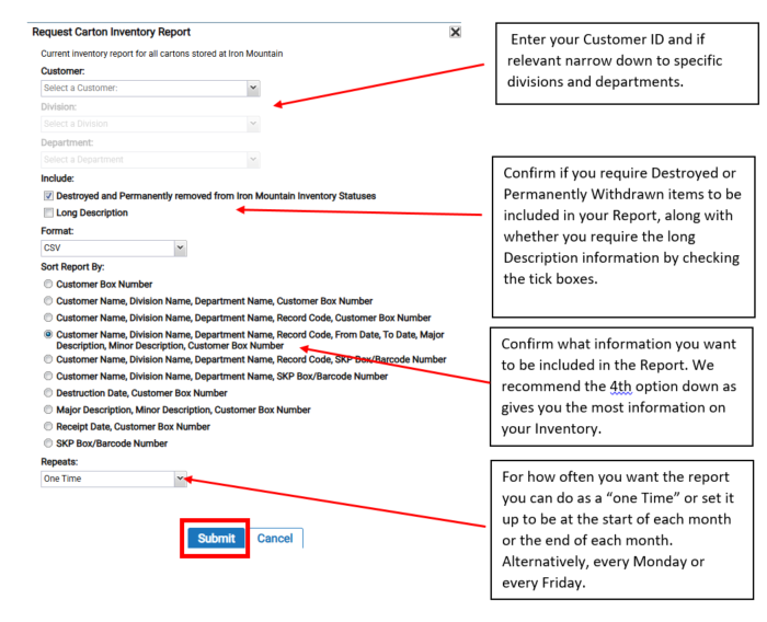 How to run an Inventory Report on IM Connect