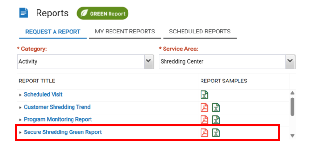 How to run a Report on Paper Shred on IM Connect