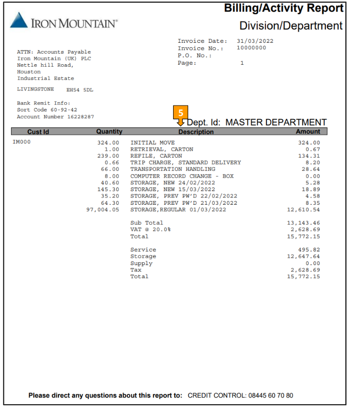 Understanding Your Invoice - Records Management - UK